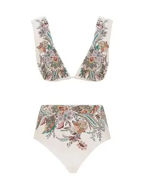 Zimmermann Rhiannon Wide Strap Bikini Swimsuit - Multicolour