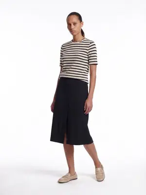 JIL SANDER Striped Cotton Crewneck T-shirt