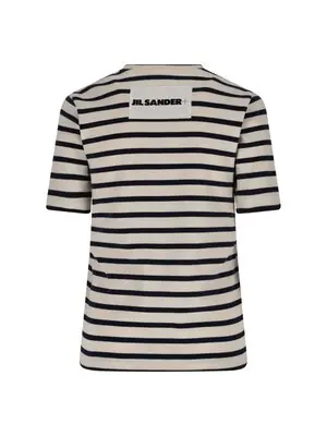 JIL SANDER Striped Cotton Crewneck T-shirt