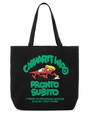 Carhartt Work In Progress Graphic Canvas Tote Bag - Black