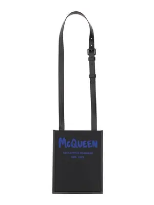 Alexander McQueen Smartphone Bag With Graffiti Logo - Black