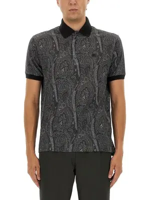 Etro Polo Shirt With Print - Black