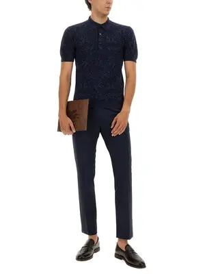 Etro Polo Shirt With Pegasus Embroidery - Blue