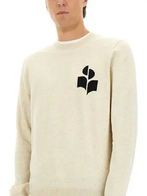 MARANT Jersey With Logo - Ivory