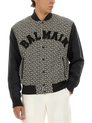 Balmain Monogrammed Varsity Jacket - Multicolour