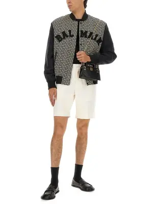 Balmain Monogrammed Varsity Jacket - Multicolour