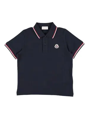 Moncler Polo With Logo - Blue