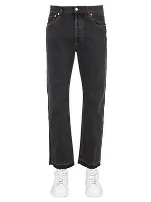 Alexander Mcqueen Raw Edge Hem Jeans For Men