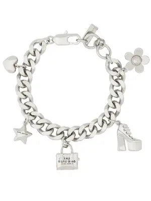 Marc Jacobs The Mini Icon Charm Chain Bracelet - Silver