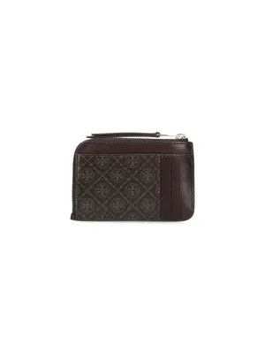 Tory Burch T Monogram" Card Holder - Brown