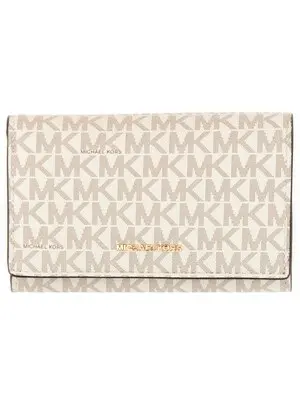 Michael Kors Wallet With All Over Logo - Ivory