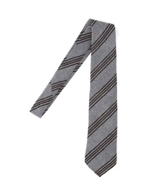 Cesare Attolini Striped Neck Tie Gray