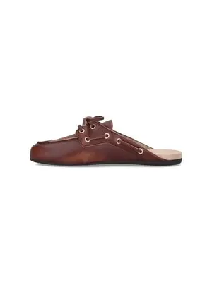 Miu Miu Calf Leather Mules - Brown