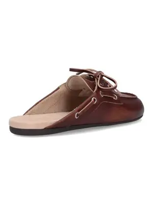 Miu Miu Calf Leather Mules - Brown