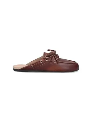Miu Miu Calf Leather Mules - Brown