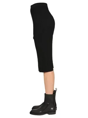 Helmut Lang One-shoulder Ribbed Knit Dress