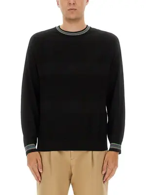 Paul Smith Wool And Cotton Crewneck Sweater - Black