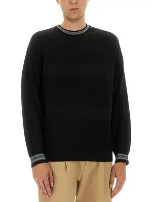 Paul Smith Wool And Cotton Crewneck Sweater - Black