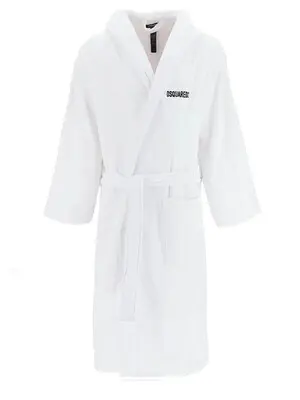 Dsquared2 Bathrobe With Logo - White