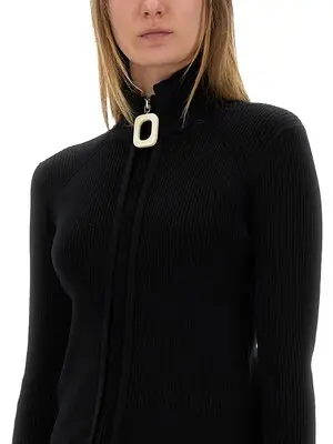 JW Anderson Fitted Zip-up Cardigan - Black
