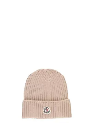 Moncler Logo Beanie - Pink