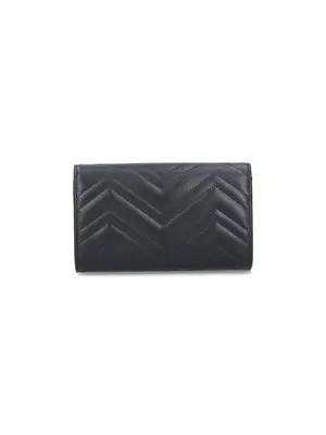 Gucci Wallet With Chain "gg Marmont - Black