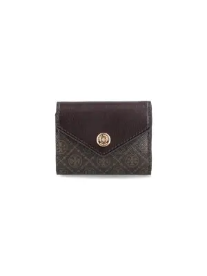 Tory Burch Small "t Monogram" Fold Wallet - Brown