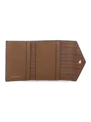 Tory Burch Small "t Monogram" Fold Wallet - Brown