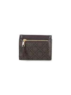 Tory Burch Small "t Monogram" Fold Wallet - Brown