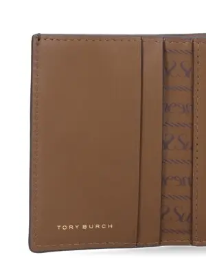 Tory Burch Small "t Monogram" Fold Wallet - Brown