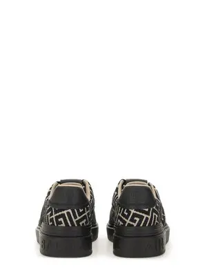 Balmain Jacquard "b-court" Low Top Sneakers - Black