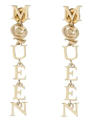 Alexander McQueen Logo Dangle Earrings - Gold