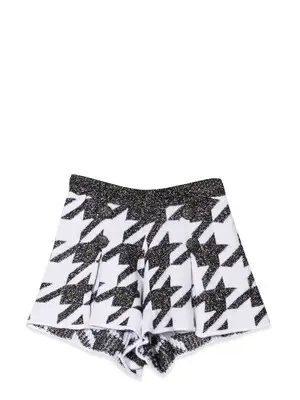 SIMONETTA Houndstooth Pleated Shorts - Black