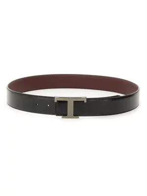 TOD'S T Timeless Reversible Belt - Black
