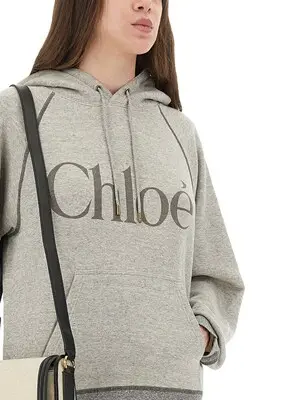 Chloé Oversized Logo Hoodie - Grey