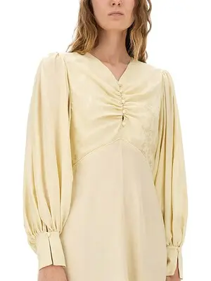 Chloé Ruched Silk Dress