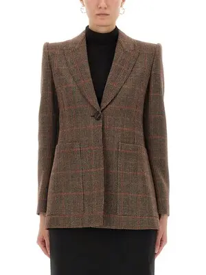 Chloé Plaid Wool Tailored Jacket
