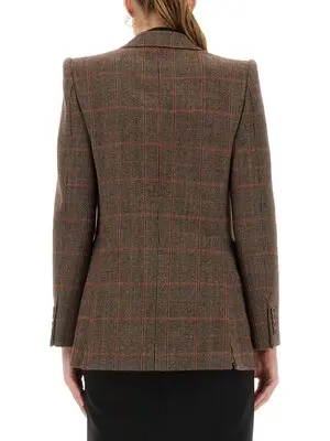 Chloé Plaid Wool Tailored Jacket