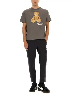 Palm Angels T-shirt With Print - Grey