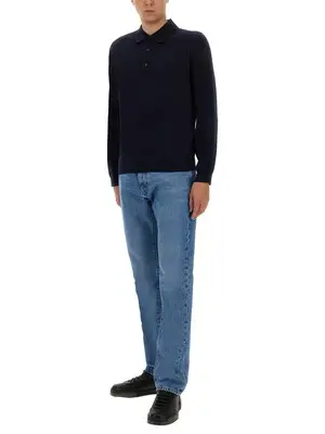 SUNFLOWER Wool Polo - Blue