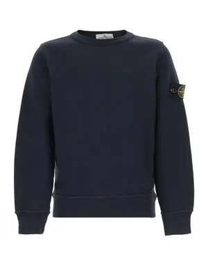 Stone Island Sweatshirt With Logo Patch - Blue