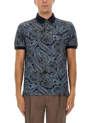 Etro Polo Shirt With Print - Blue