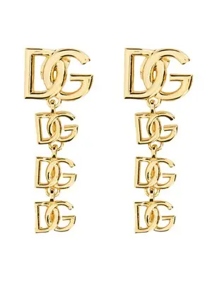 Dolce & Gabbana Dg Logo Dangle Earrings - Gold