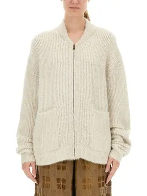 UMA WANG Wool Blend Zip Up Cardigan