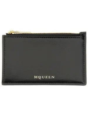 Alexander Mcqueen Gold Tone Wallets For Women