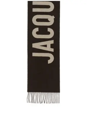Jacquemus The Scarf With Logo - Brown