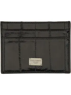 Dolce & Gabbana Eel Skin Card Case - Black
