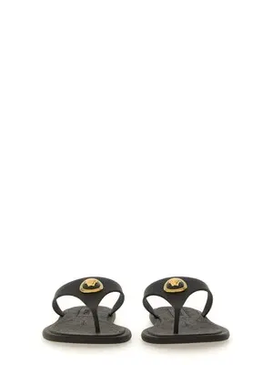 Versace Thong Sandals - Black
