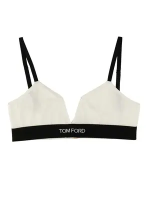 TOM FORD Top With Logoed Band - White