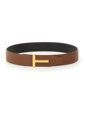 TOM FORD Reversible Leather Belt - Brown